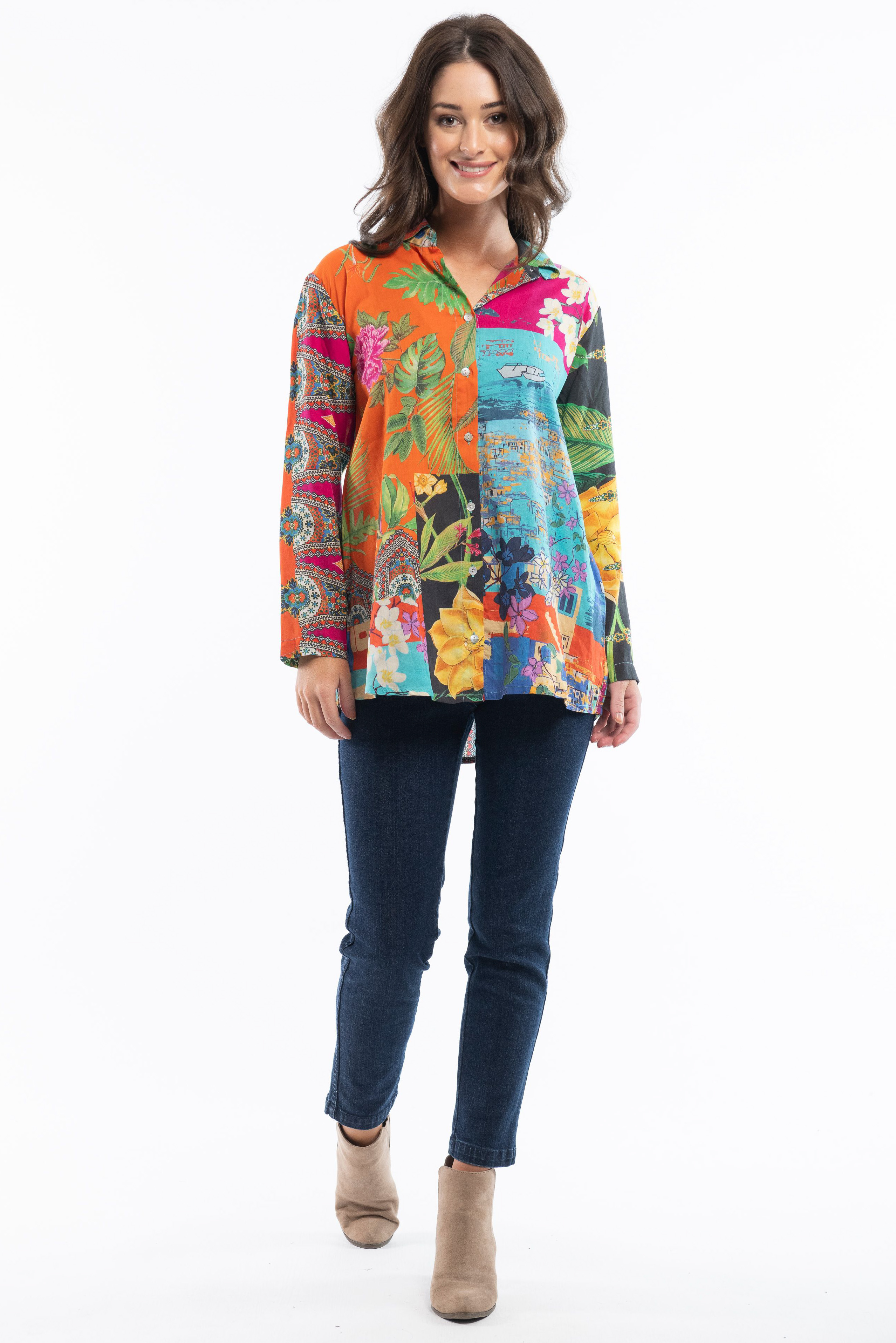 Digital Print Button Shirt – Carol C Boutique